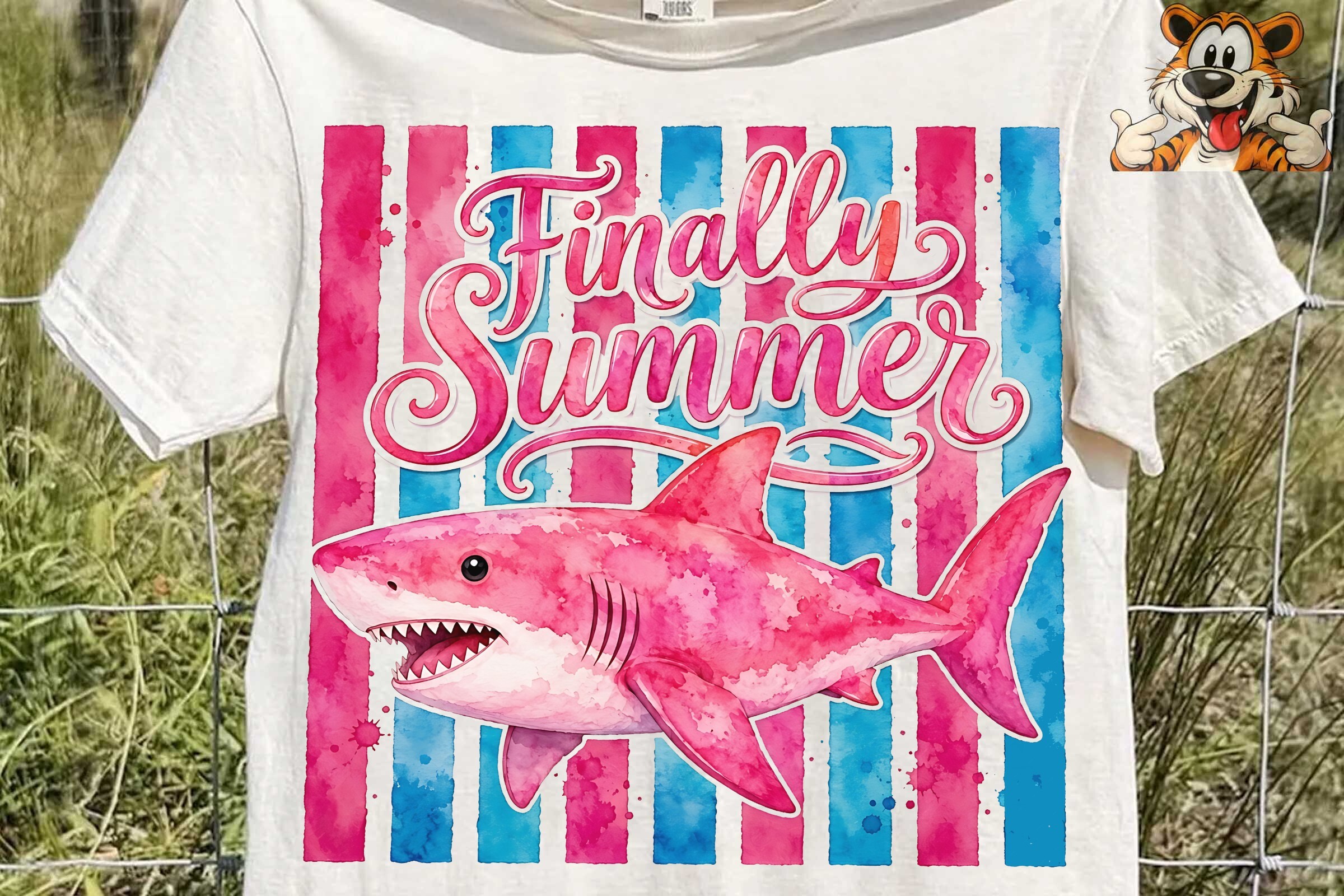 Pink Shark Finally Summer PNG Clipart Graphic by TigerDesigns ...