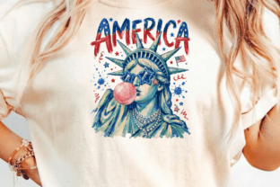 Preppy Brushstroke Statue of Liberty PNG Graphic by studiopixelwave ...