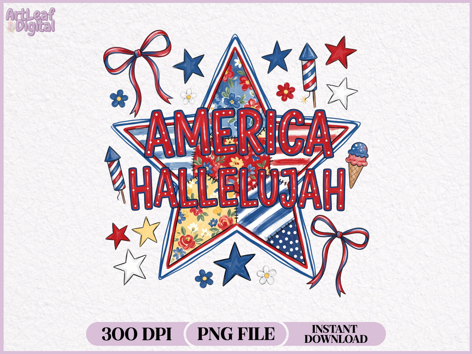 Preppy Coquette America Hallelujah PNG Graphic by Art Leaf Digital ...