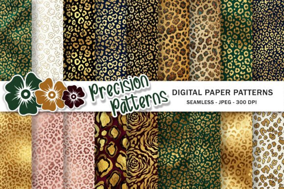 Seamless Gold Foil Leopard Background Graphic by Precision Patterns ...