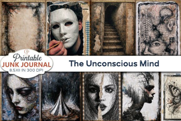 The Unconscious Mind Junk Journal Pages Graphic by CozyPrint Studio Co ...