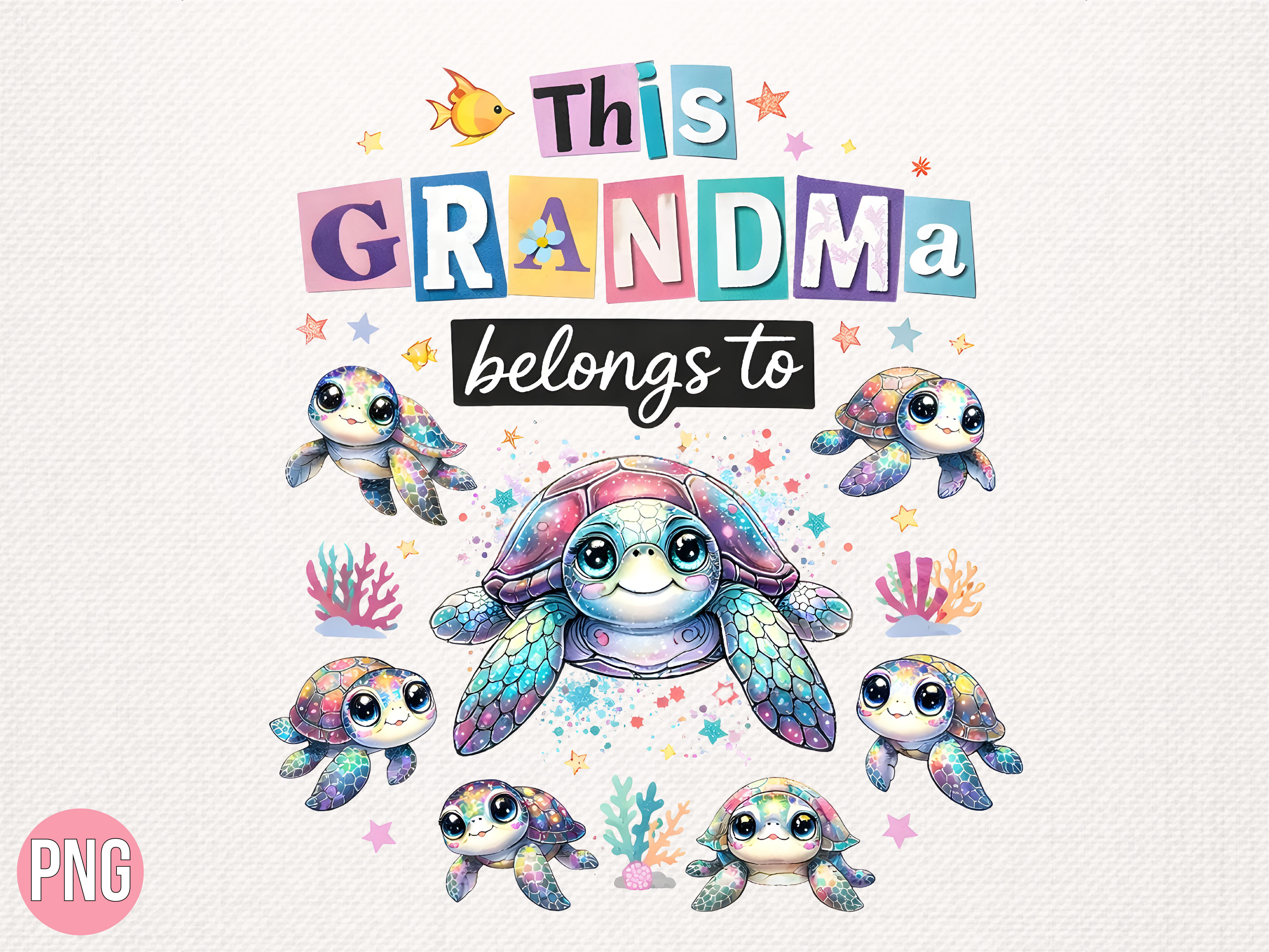 This Grandma Belongs to Turtle PNG Graphic by MERA STORE · Creative Fabrica