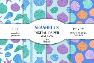 Underwater Seashells Digital Paper Set Graphic by Olya Haifisch ...