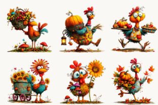Whimsical Autumn Chicken Clipart Graphic by Designworld · Creative Fabrica