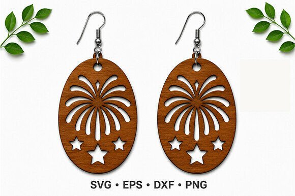 Patriotic Earrings SVG Laser Cut File · Creative Fabrica