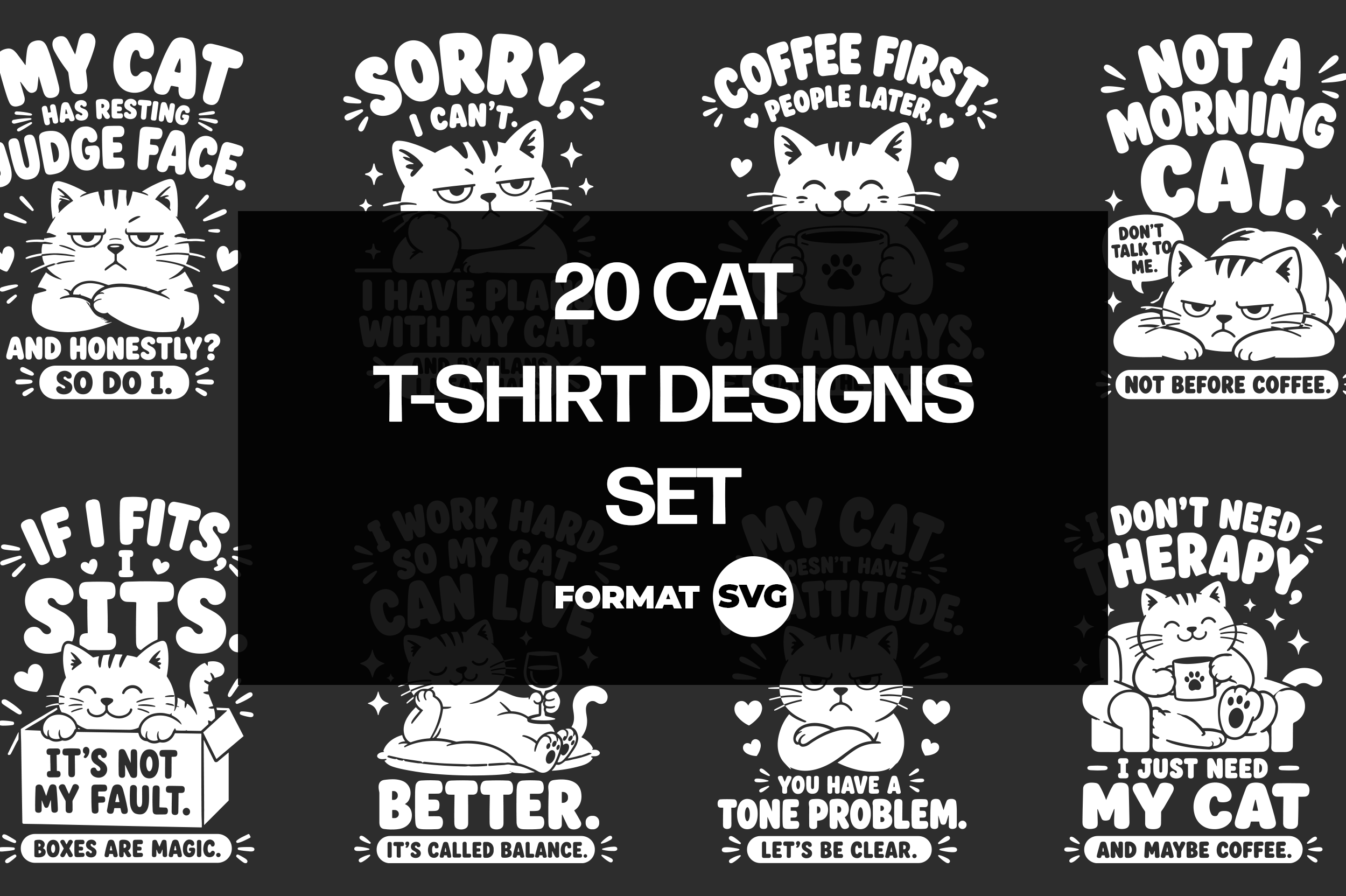 20 Funny Cat SVG Designs Graphic by c.gudzik · Creative Fabrica