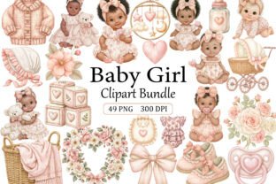 Baby Girl Clipart PNG Bundle Graphic by Creative Design · Creative Fabrica