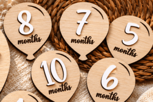 Baby Milestone Cards SVG, Balloon Design · Creative Fabrica