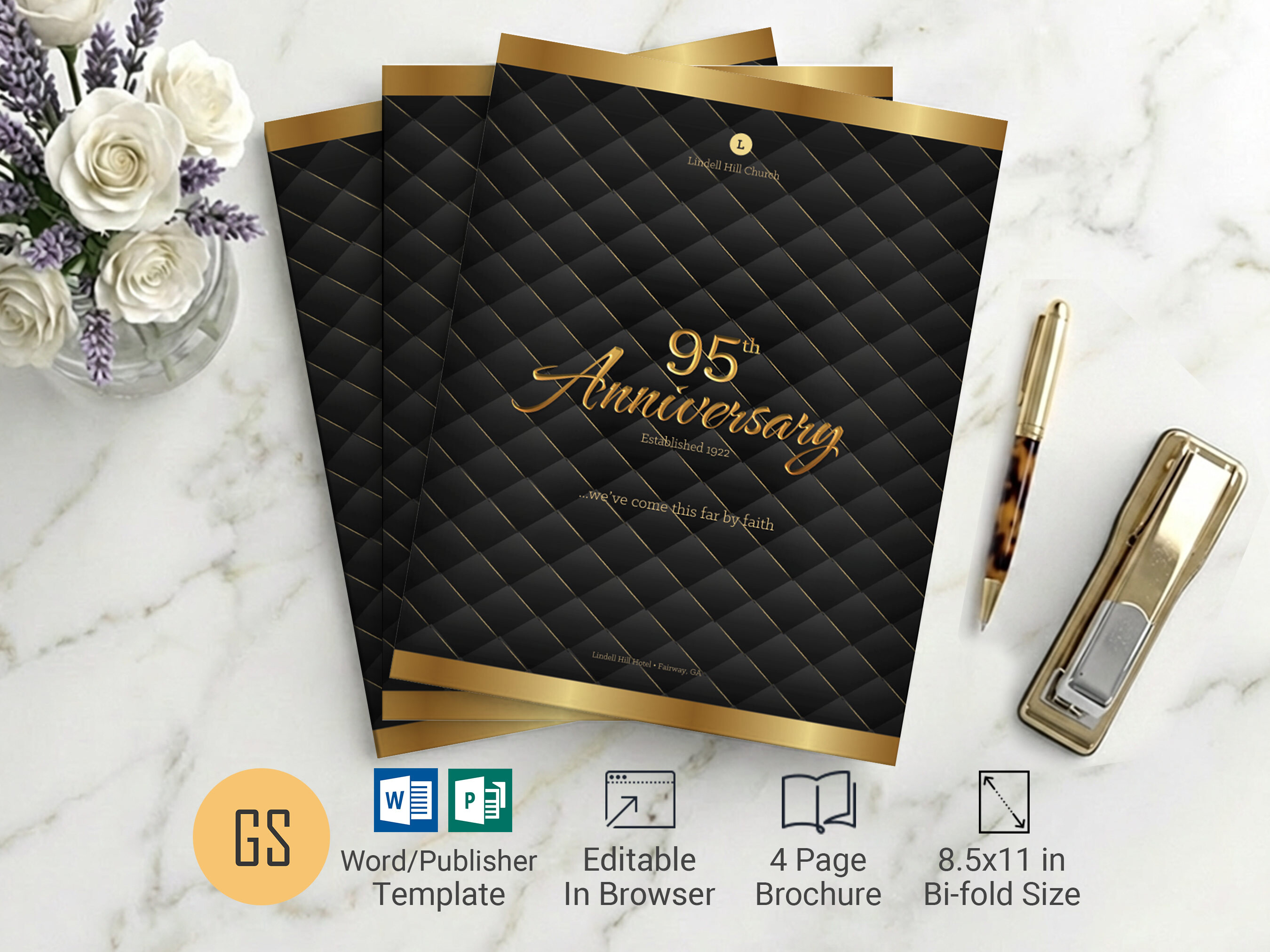 Black Gold Church Anniversary Program Graphic by Godserv Designs ...