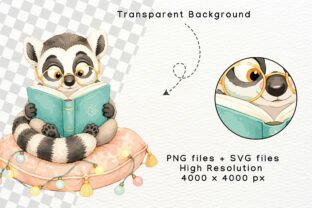 Bookish Cute Animals Watercolor Cliparts Graphic by CozyNest Studio ...