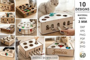 Cat Toy Boxes Bundle Laser Cut · Creative Fabrica