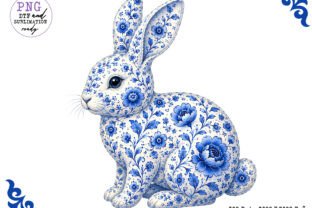 Chinoiserie Blue Sea Animals Clipart PNG Graphic by Dreamshop ...