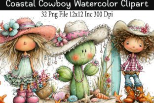 Coastal Cowboy Watercolor PNG Clipart Graphic by Creative Design ...