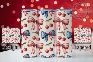Coquette Cherry Patriotic Bow Tumbler Graphic by christina.clipart ...