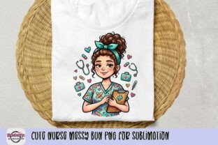 Cute Nurse Messy Bun PNG for Sublimation Graphic by BbowDesign ...