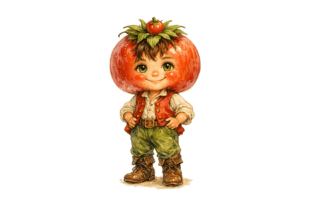 Cute Tomato Boy Clipart PNG Graphic by dogstar4535 · Creative Fabrica
