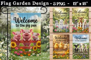 Farmhouse Garden Flag Design Graphic by Rose Art · Creative Fabrica