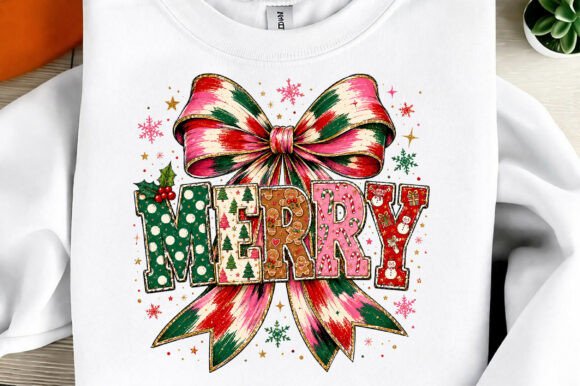 Glitter Coquette Merry Christmas Sublima Graphic by GatewayDesign ...