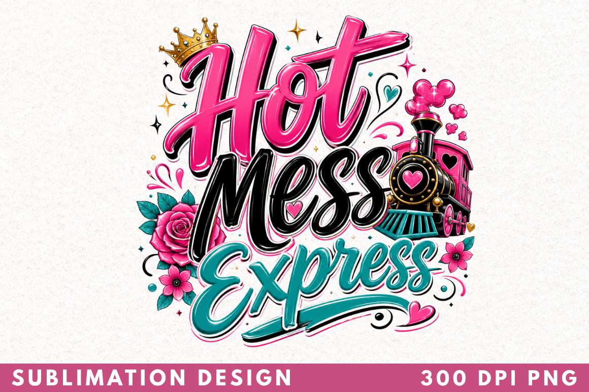 Hot Mess Express T-shirt PNG Design Graphic by CraftLab Digital ...
