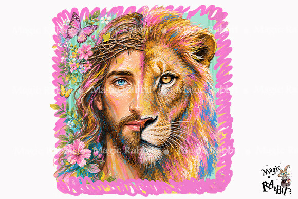 Jesus Lion Portrait PNG Graphic by Magic Rabbit · Creative Fabrica