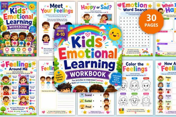 Kids’ Emotional Learning Workbook Graphic by munjixpro · Creative Fabrica