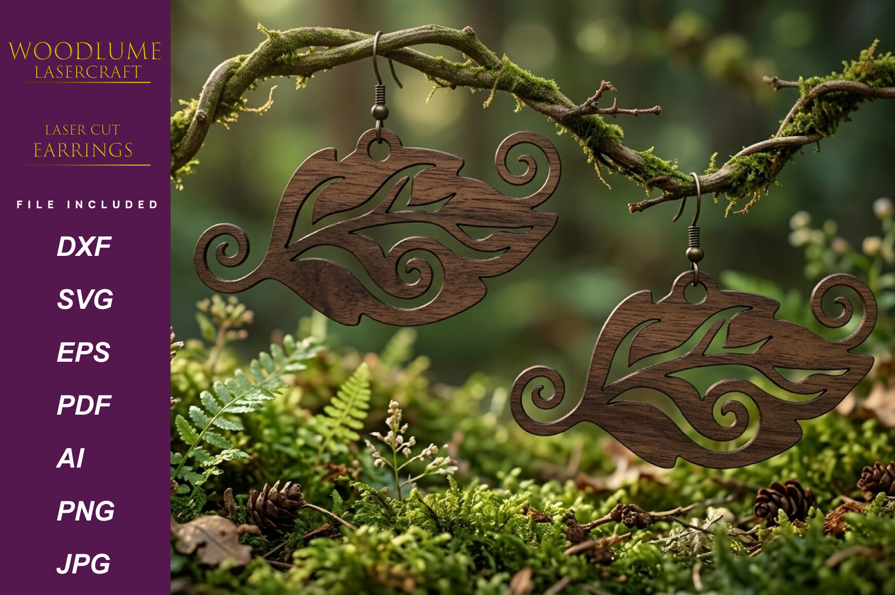 Leaf Earrings Laser Cut SVG · Creative Fabrica