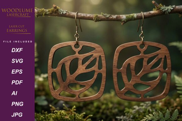 Leaf Earrings Laser Cut SVG · Creative Fabrica