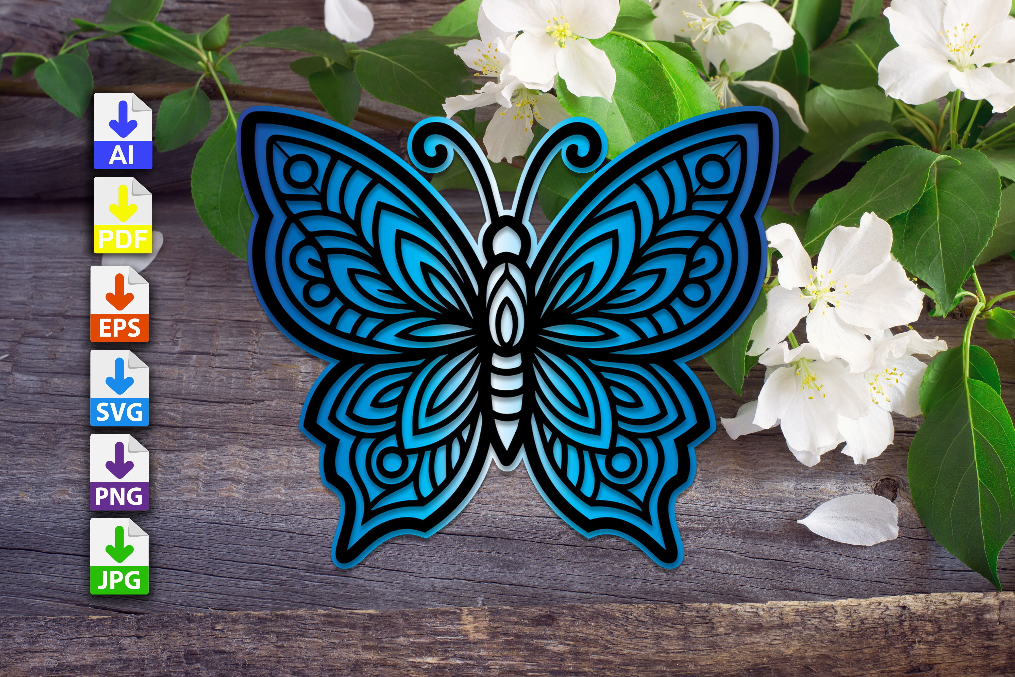 Mandala Butterfly V1 · Creative Fabrica