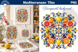 Mediterranean Citrus Tile Art Graphic by WatercolorColorDream ...