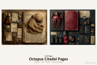 Octopus Citadel Pages -- 12 JJ Pages Graphic by Velvet.Sparrow ...