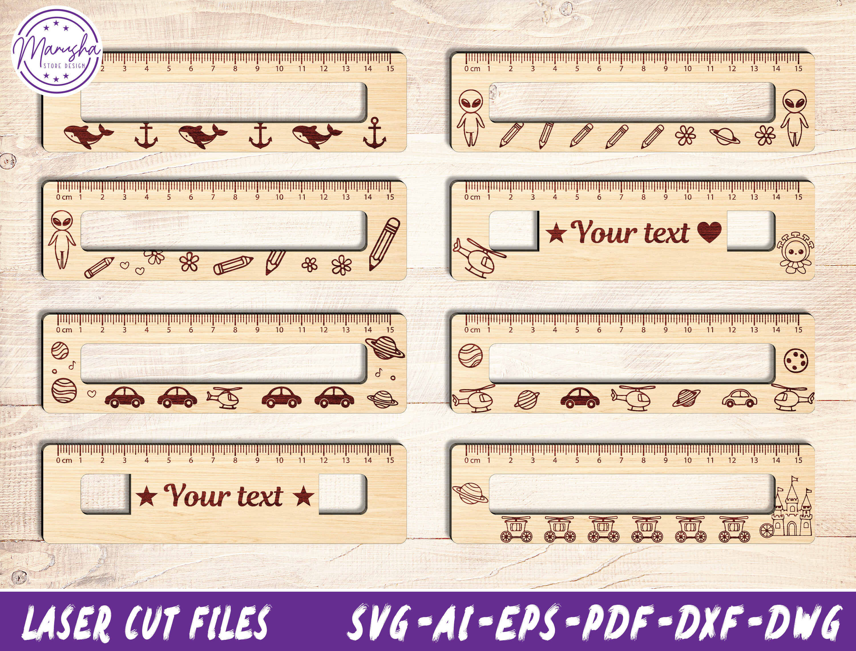 Personalized Wooden Ruler SVG Bundle · Creative Fabrica