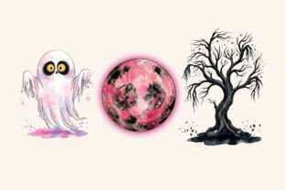 Pink Spooky Halloween Decor Clipart Png Graphic by Dreamy Art ...