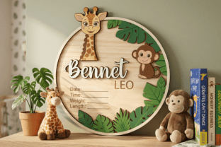 🦁 Safari Baby Birth Stats SVG · Creative Fabrica