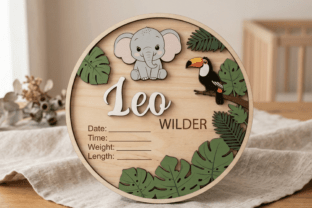 🦁 Safari Baby Birth Stats SVG · Creative Fabrica