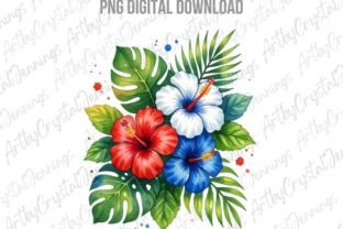 Tropical Patriotic Hibiscus Flower PNG Graphic by ArtbyCrystalJennings ...