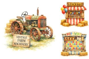 Watercolor County Fair Clipart Bundle Graphic by Aspect_Studio ...