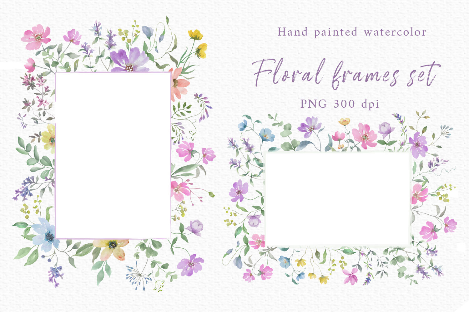 Watercolor Floral Frame Set Graphic by Alla Mironenko · Creative Fabrica