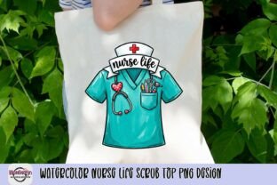 Watercolor Nurse Life Scrub Top PNG Design Graphic by BbowDesign ...
