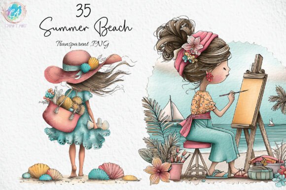 Whimsical Halloween Coffee Girl Clipart Graphic by Craft Art · Creative ...