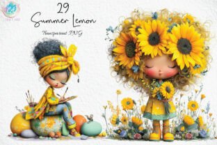 Whimsical Summer Lemon Girl Clipart Graphic by Craft Art · Creative Fabrica
