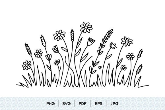 Wildflower Meadow Border SVG Graphic by Team RAS · Creative Fabrica