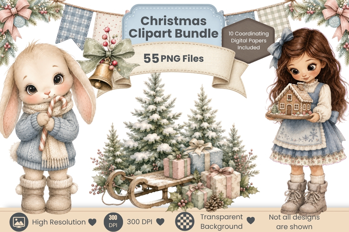 Winter Girls Clipart Bundle Graphic by TangledUpWithInk · Creative Fabrica