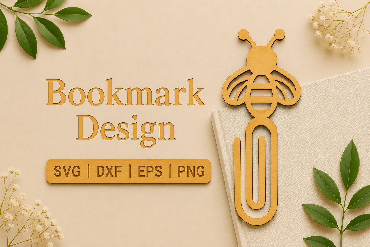 Bee Paperclip Bookmark SVG · Creative Fabrica