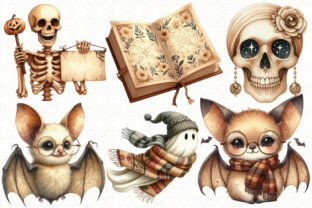 Beige Retro Halloween Collection Clipart Graphic by Artoya · Creative ...