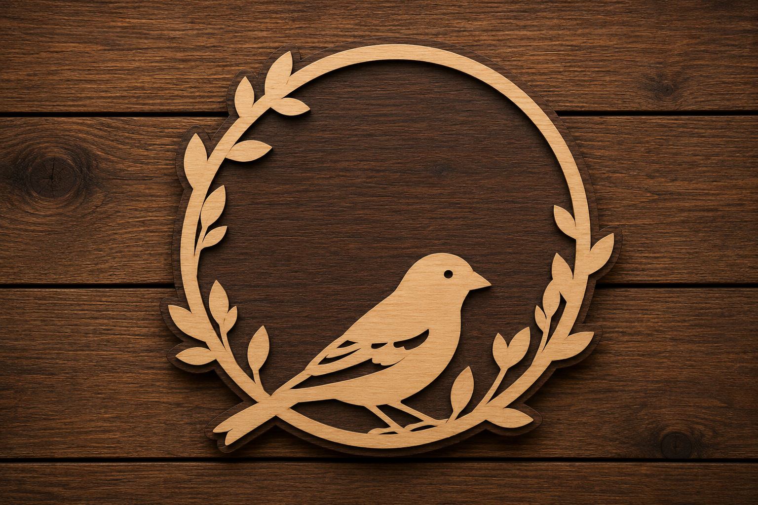 Bird Wreath Circle Laser Cut SVG File · Creative Fabrica