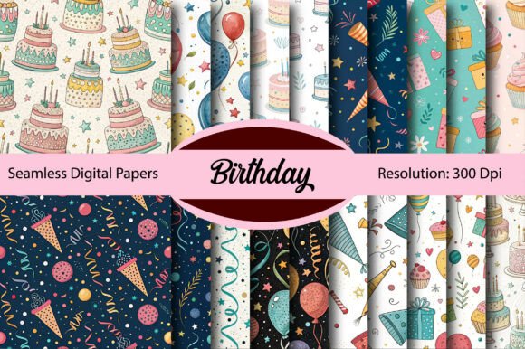 Birthday Seamless Digital Paper Graphic by Colourful · Creative Fabrica