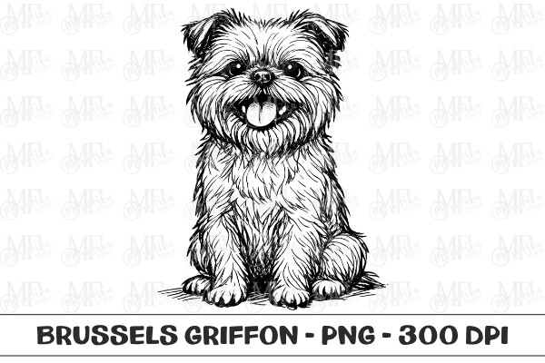 Brussels Griffon Dog Sketch PNG Graphic by MoxiFikaDesignCo · Creative ...