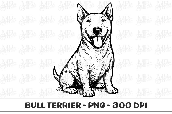 Bull Terrier Dog Sketch PNG Graphic by MoxiFikaDesignCo · Creative Fabrica