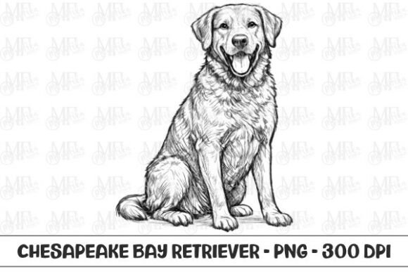 Chesapeake Bay Retriever Dog Sketch PNG Graphic by MoxiFikaDesignCo ...