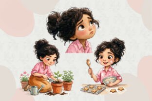 Cute Curly Girl PNG Graphic by LL Design · Creative Fabrica